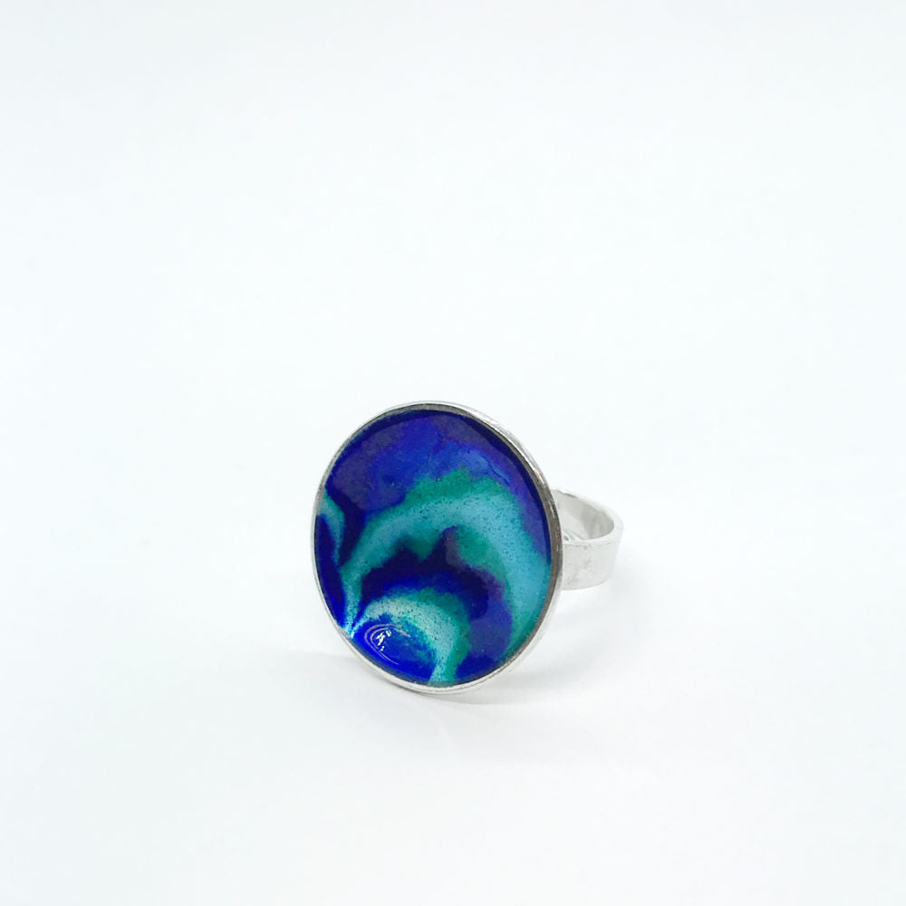 Embla - northern lights - ring – handmade in norway – Unique Design Norway